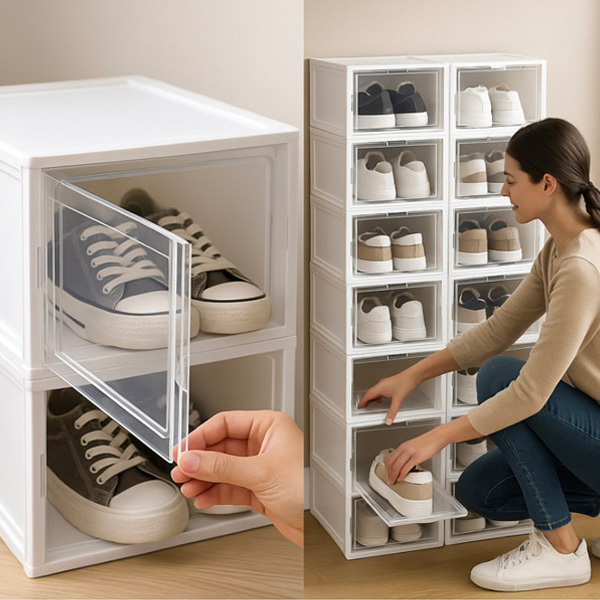 Opvouwbaar schoenenrek met doorzichtige deuren | SHOZBOX – nl.homeandmarker.eu